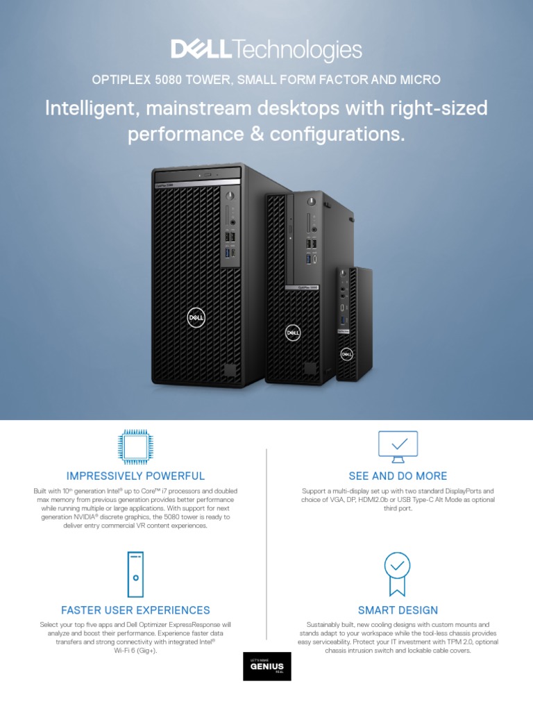 Optiplex 5080 Spec Sheet | PDF | Solid State Drive | Computer Hardware