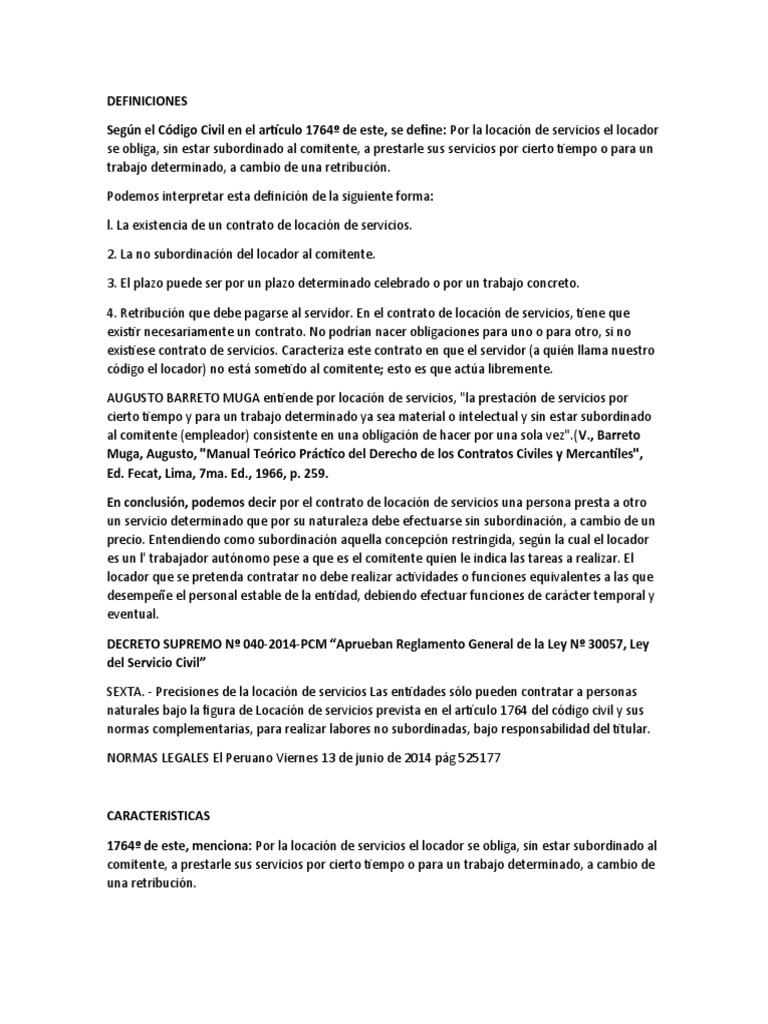 Definición de Locación de Servicios | PDF | Justicia | Crimen y violencia