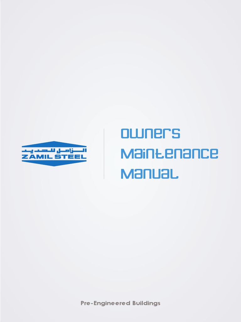 Pre-Engineered Building Maintenance Manual | PDF | Water | Roof
