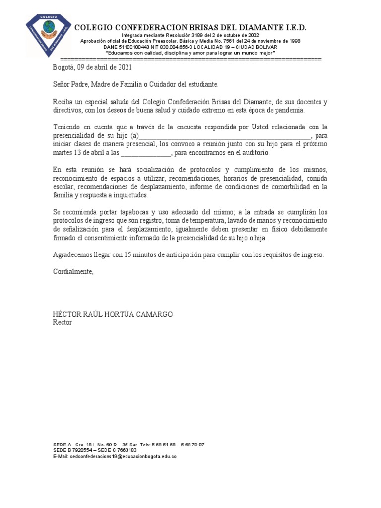 Circular Padres de Familia | PDF