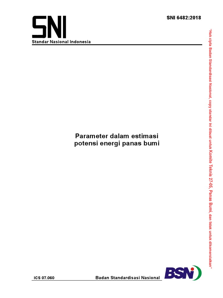 SNI 6482-2018 Parameter | PDF
