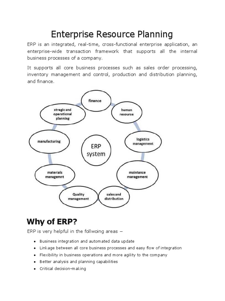 Enterprise Resource Planning | PDF | Finance & Money Management