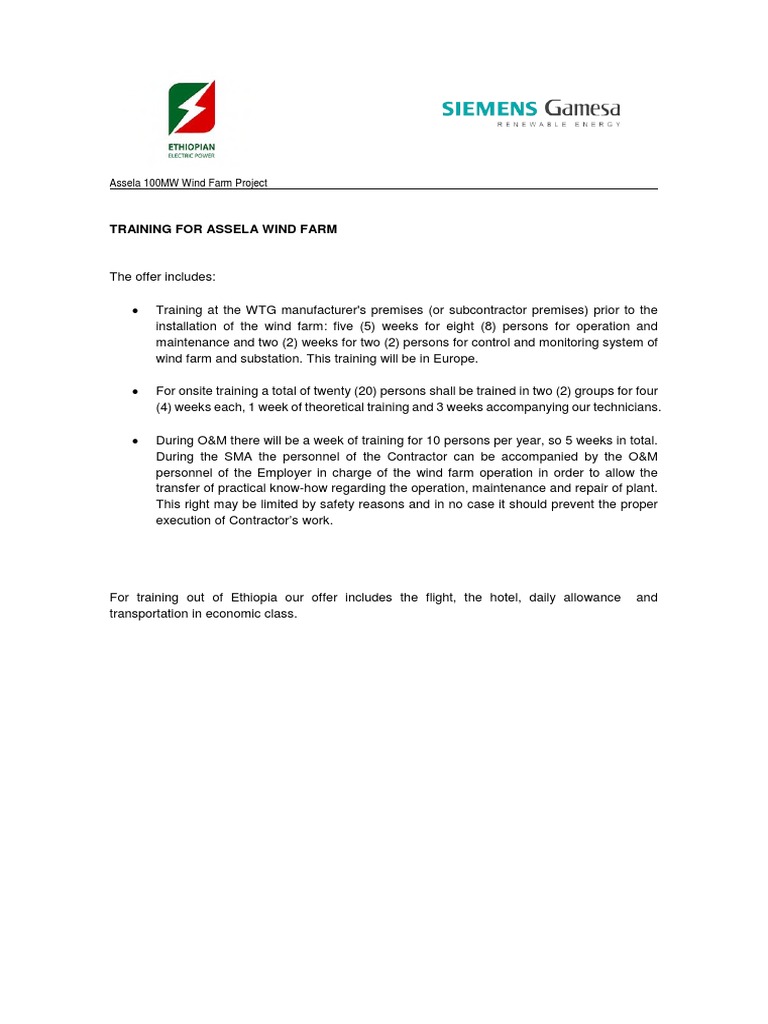 Assela Wind Farm Training Overview | PDF | First Aid | Educational ...
