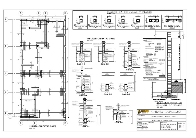 Estructuras E1 | PDF | Fundación (Ingeniería) | Infraestructura