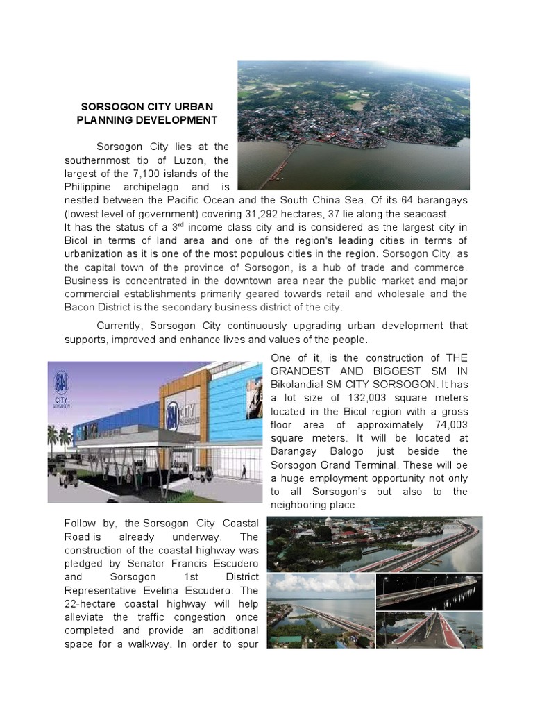 Sorsogon City Urban Development Plans | PDF | Economies