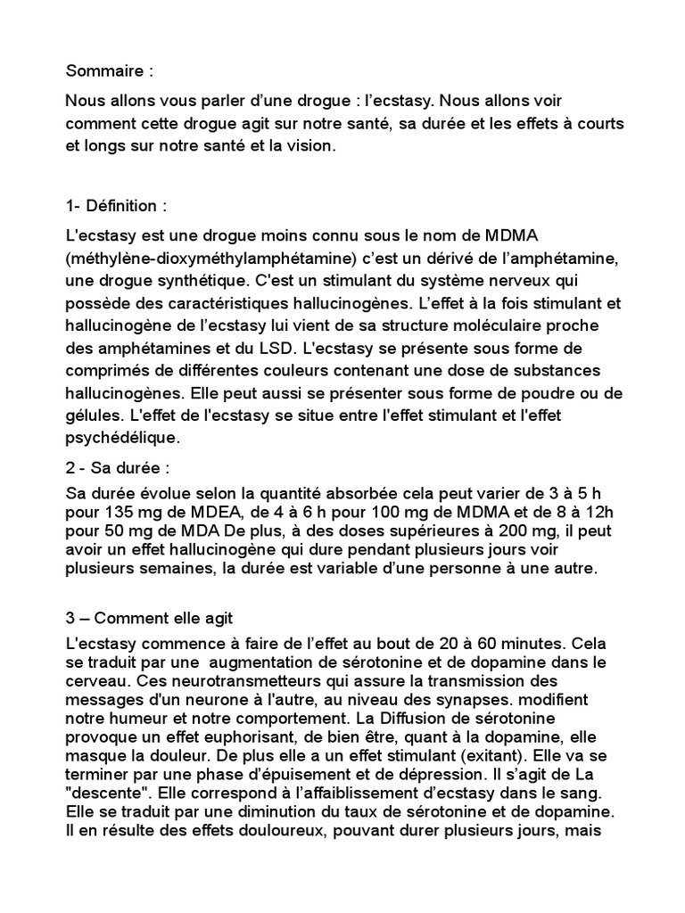 Ecstasy | PDF | MDMA | Synapse