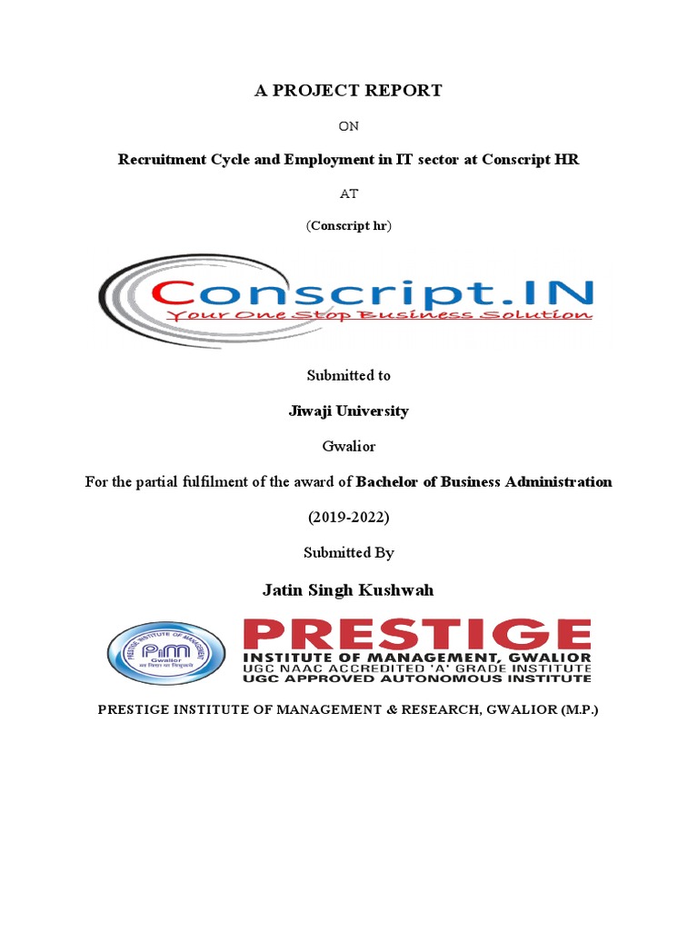 Report of Conscript HR by Jatin Singh Kushwah | PDF | Recruitment ...