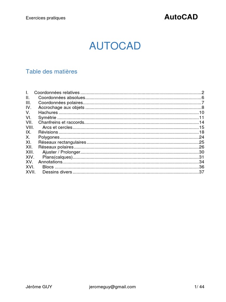Exercices Autocad | PDF