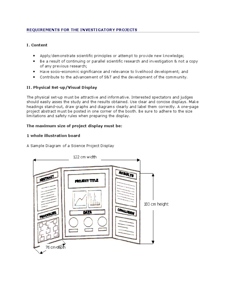 Guidelines for Science Project Displays | PDF | Experiment | Scientific ...