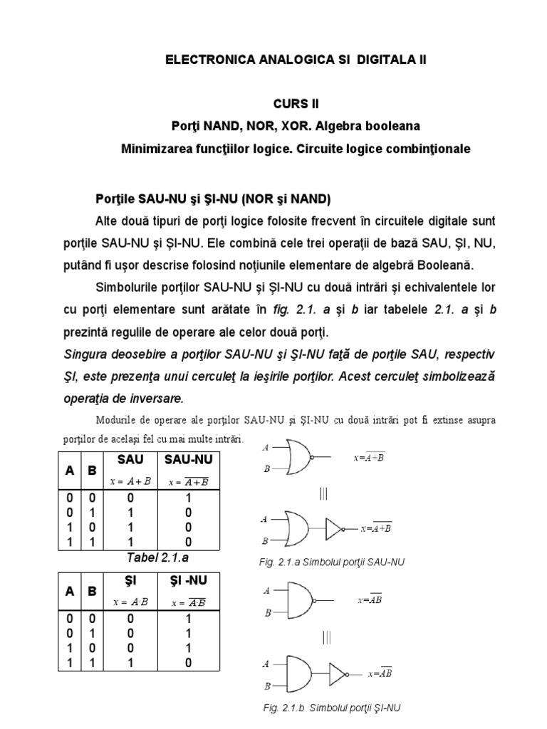 Porți Logice Nand - Nor - Xor | PDF