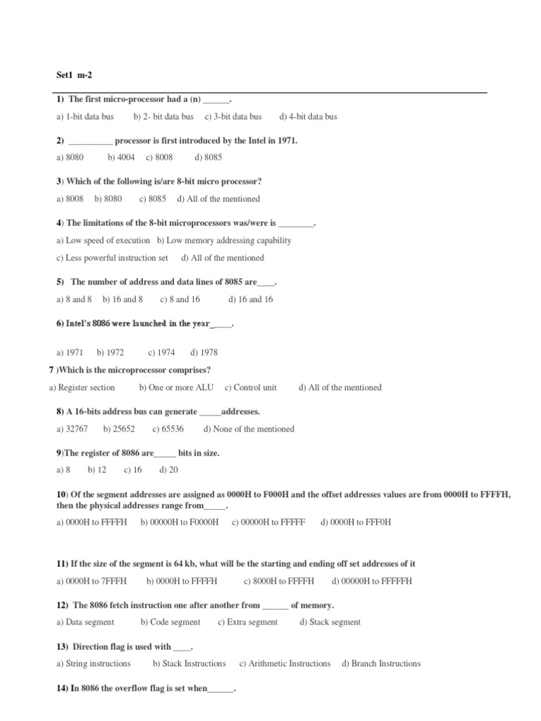 Eee MPMC Mid-2 Bits | PDF | Central Processing Unit | Microprocessor