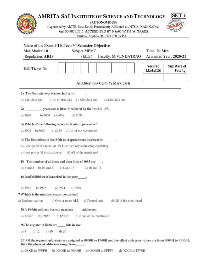 Eee MPMC Mid-2 Bits | Download Free PDF | Central Processing Unit ...