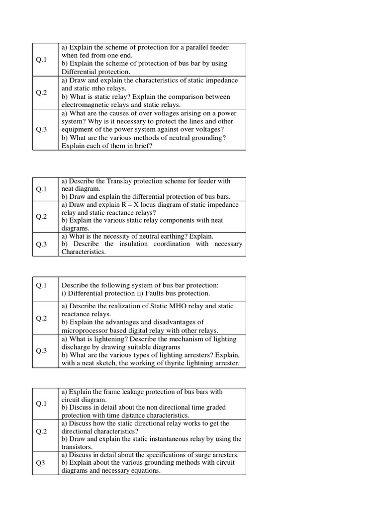 SGP Imp Questions 2 | PDF | Relay | Electrical Impedance