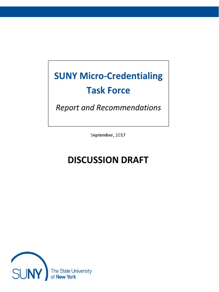 SUNY Micro-Credentialing Task Force: Discussion Draft | PDF | Educational Assessment | Massive ...