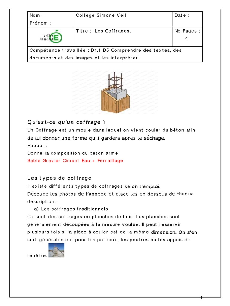 Types de coffrages en béton expliqués | PDF | Béton | Bois (matériau de ...