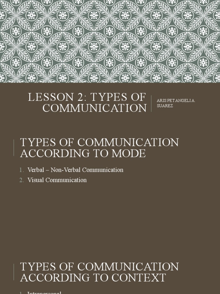 Lesson 2 - Types of Communication | PDF | Language Arts & Discipline