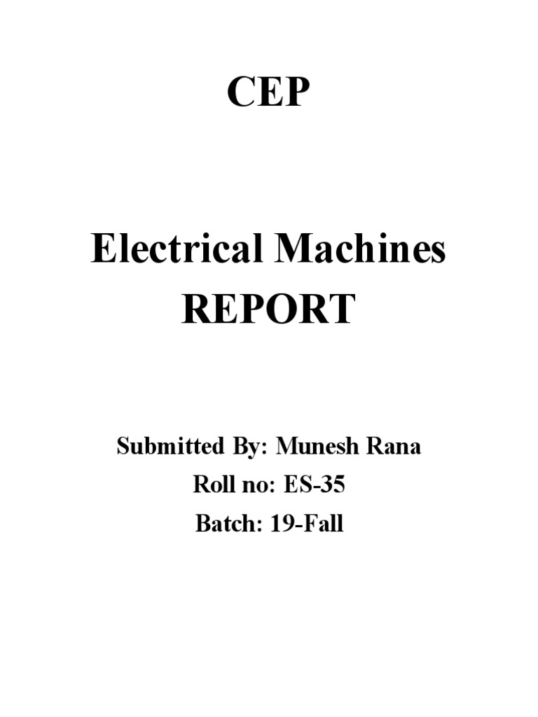 CEP EM Report | PDF | Electric Motor | Bipolar Junction Transistor