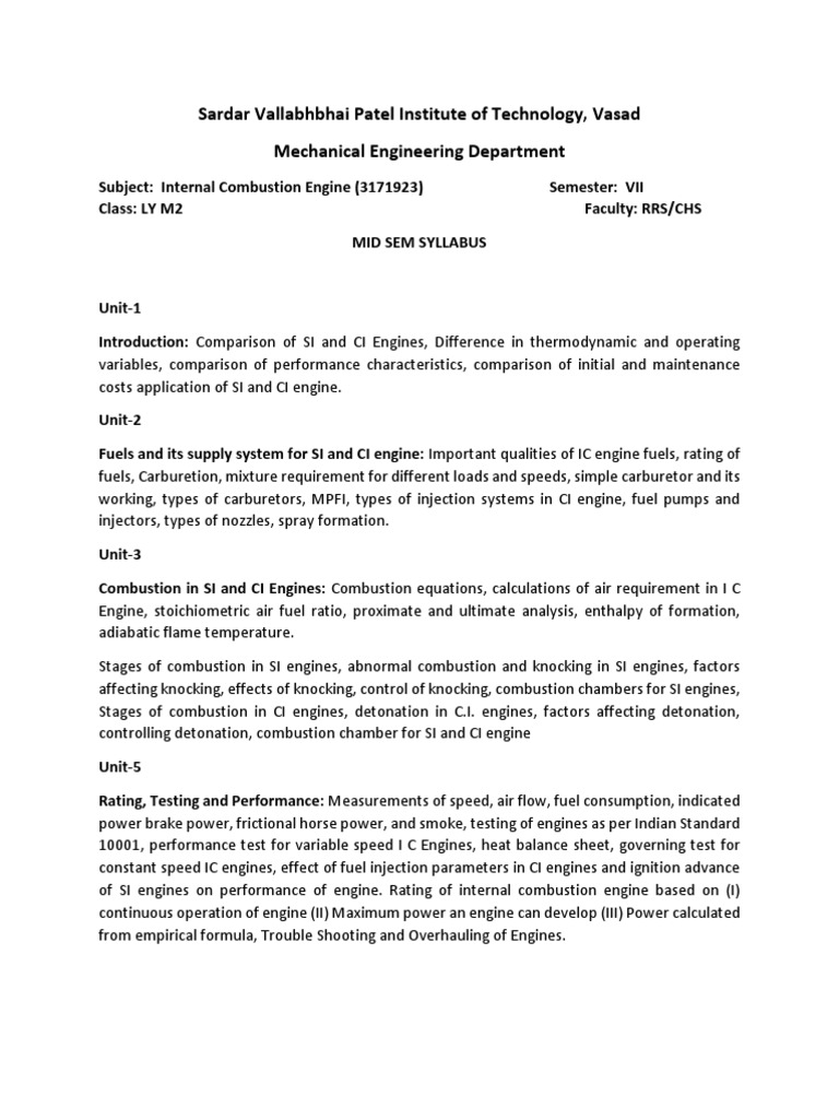 Mid Sem Syllabus-ICE-3171923 | PDF
