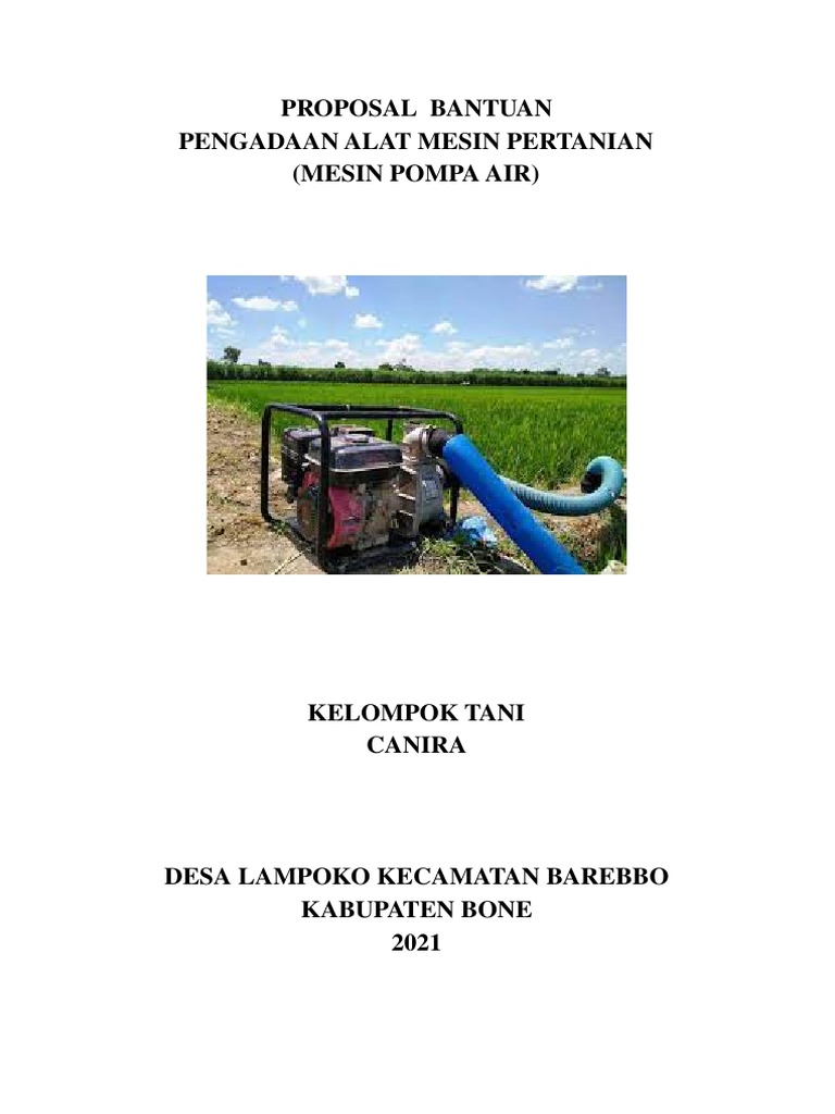 Proposal Pompa Air | PDF | Kesehatan Holistik | Teknologi & Rekayasa