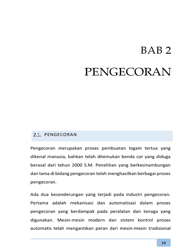 II Jenis2 Pengecoran | PDF