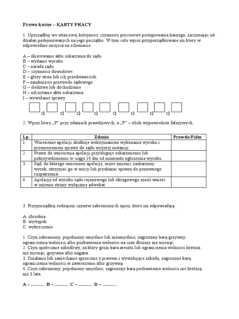 3T Wos Prawo Karne Karty Pracy | PDF