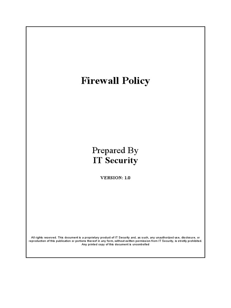Firewall Security Policy Document | PDF | Computer Network | Firewall ...