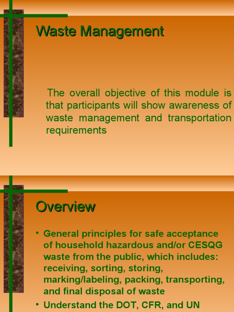 Waste Management | PDF | Dangerous Goods | Waste Management