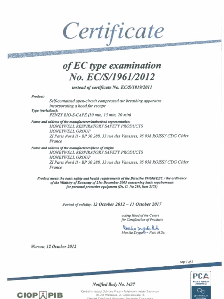 Bio S Cape en Certificate | PDF