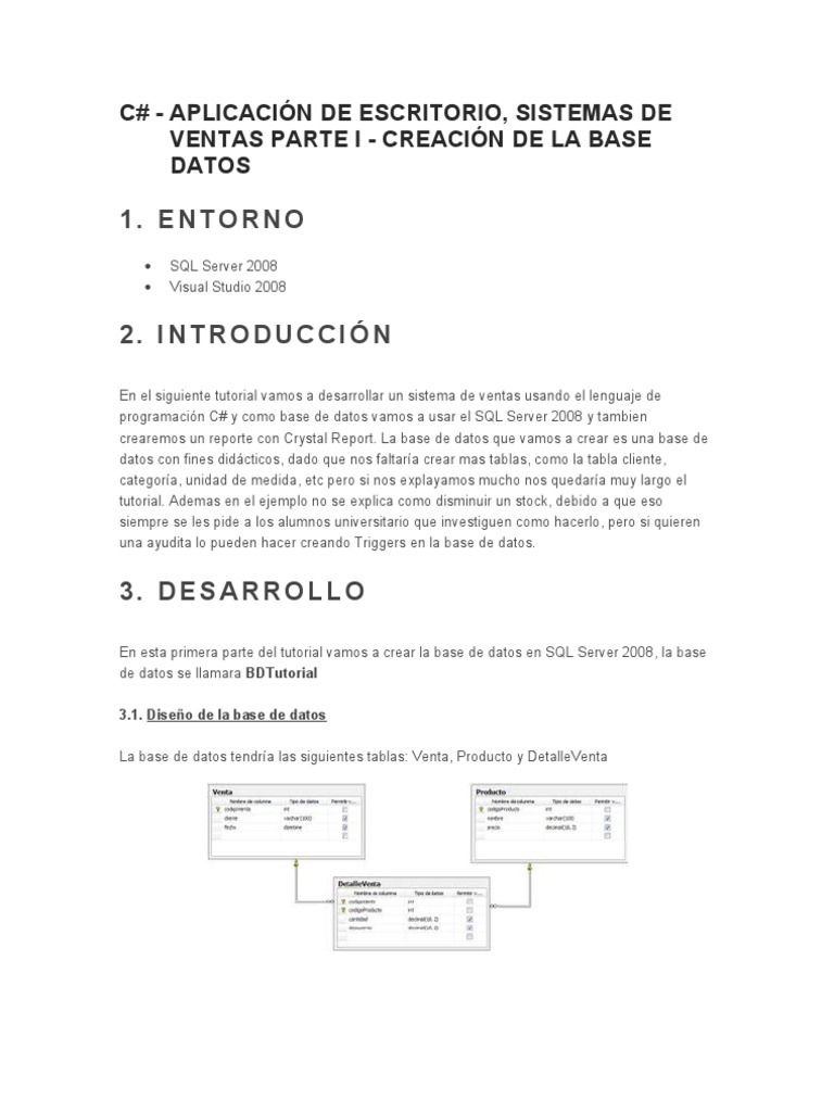 Sistema de Ventas Con C# | PDF | Servidor SQL de Microsoft | SQL
