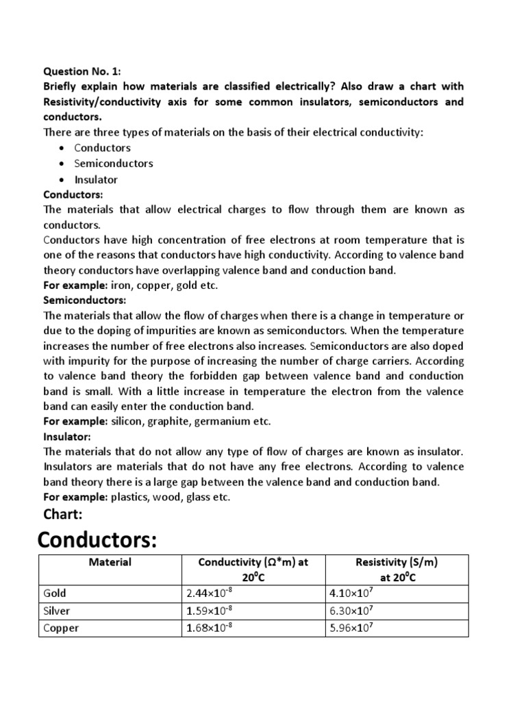 Question No | PDF | Electrical Resistivity And Conductivity ...