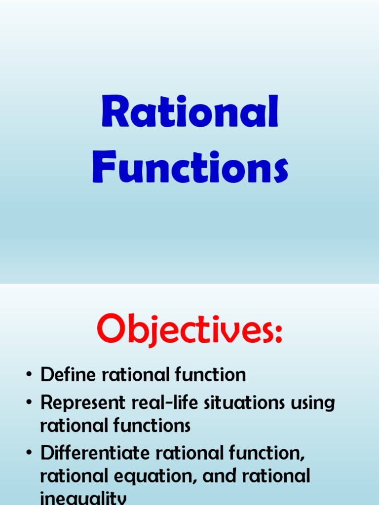 5 - Rational Functions & Solving Rational Equations | PDF | Function ...
