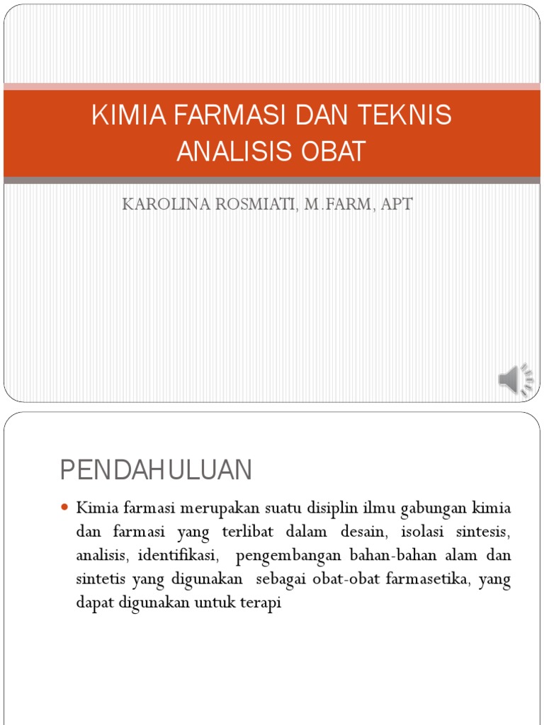 Kimia Farmasi Dan Teknik Analisis Obat Ok | PDF