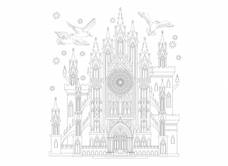 Dibujo Mandala Colorear Castillo Gotico Medieval | PDF