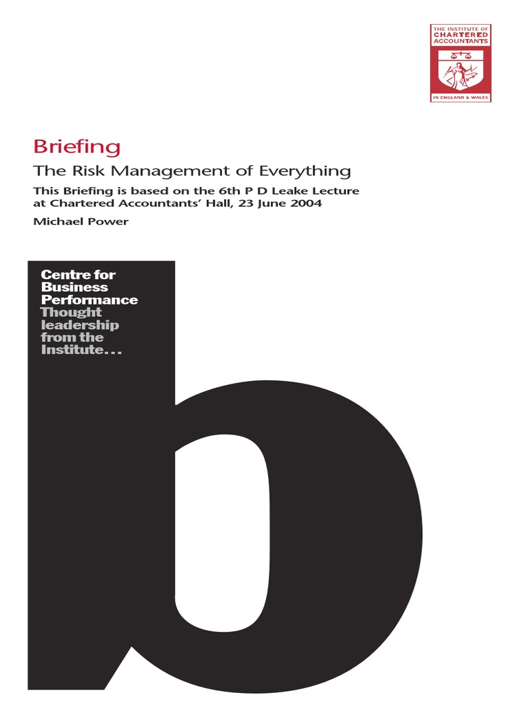 Briefing: The Risk Management of Everything | PDF | Risk | Risk Management