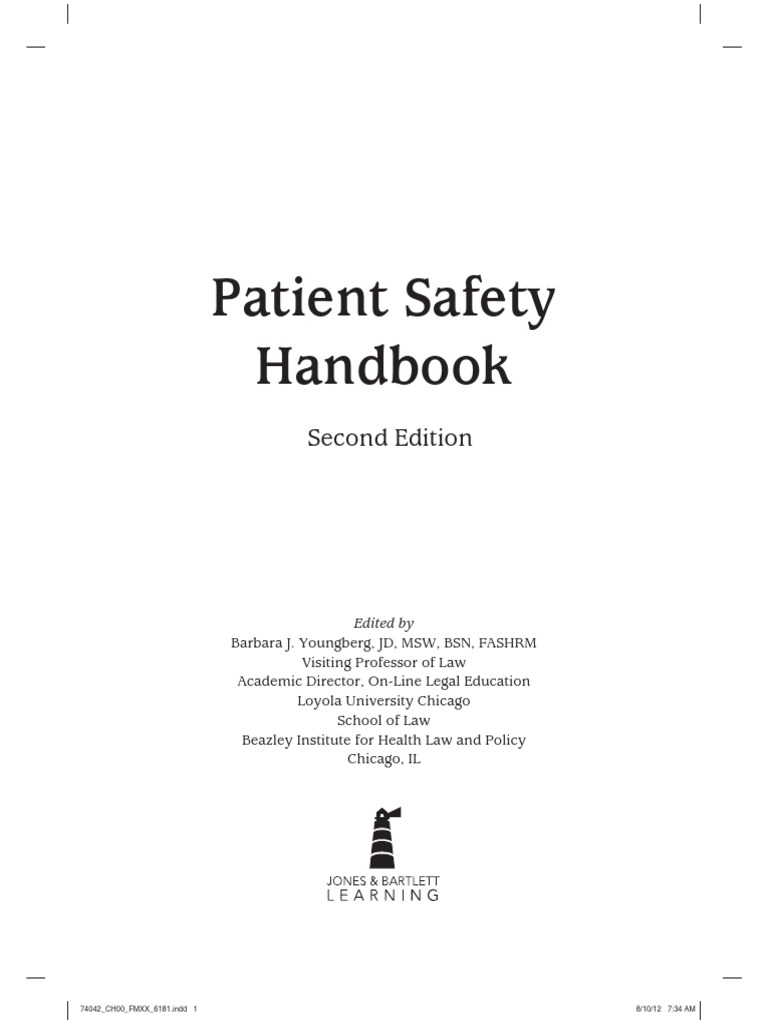 Patient Safety Handbook: Second Edition | PDF | Patient Safety ...