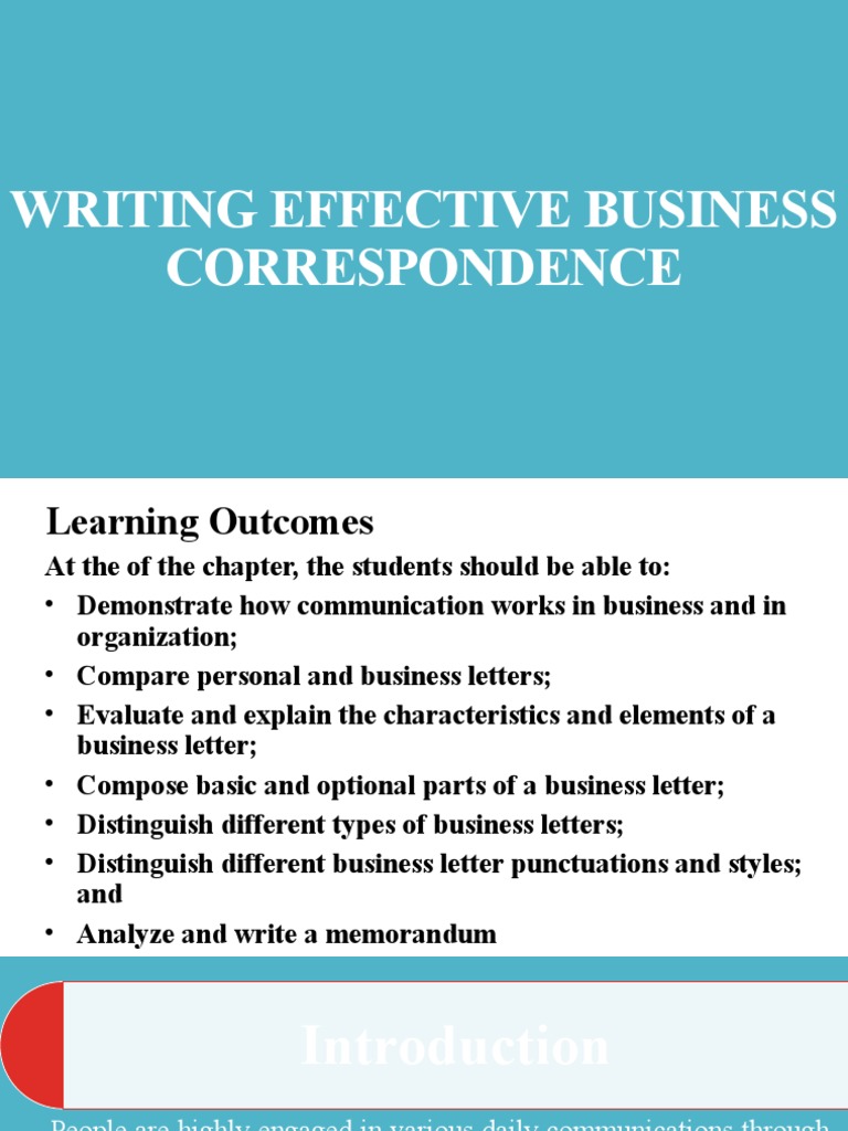 Writing Effective Business Correspondence | PDF | Communication | Cognition
