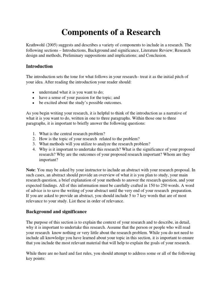 Components of Research | PDF | Psychological Resilience | Citation