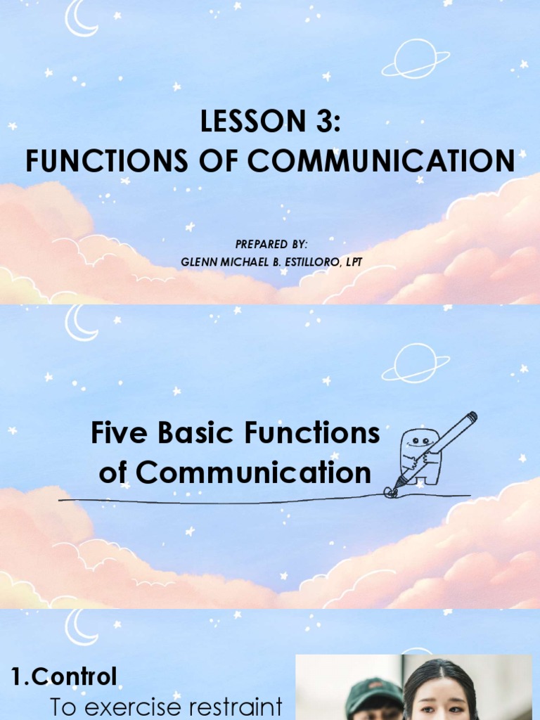 Lesson 3 Functions of Communication | PDF | Communication | Motivational
