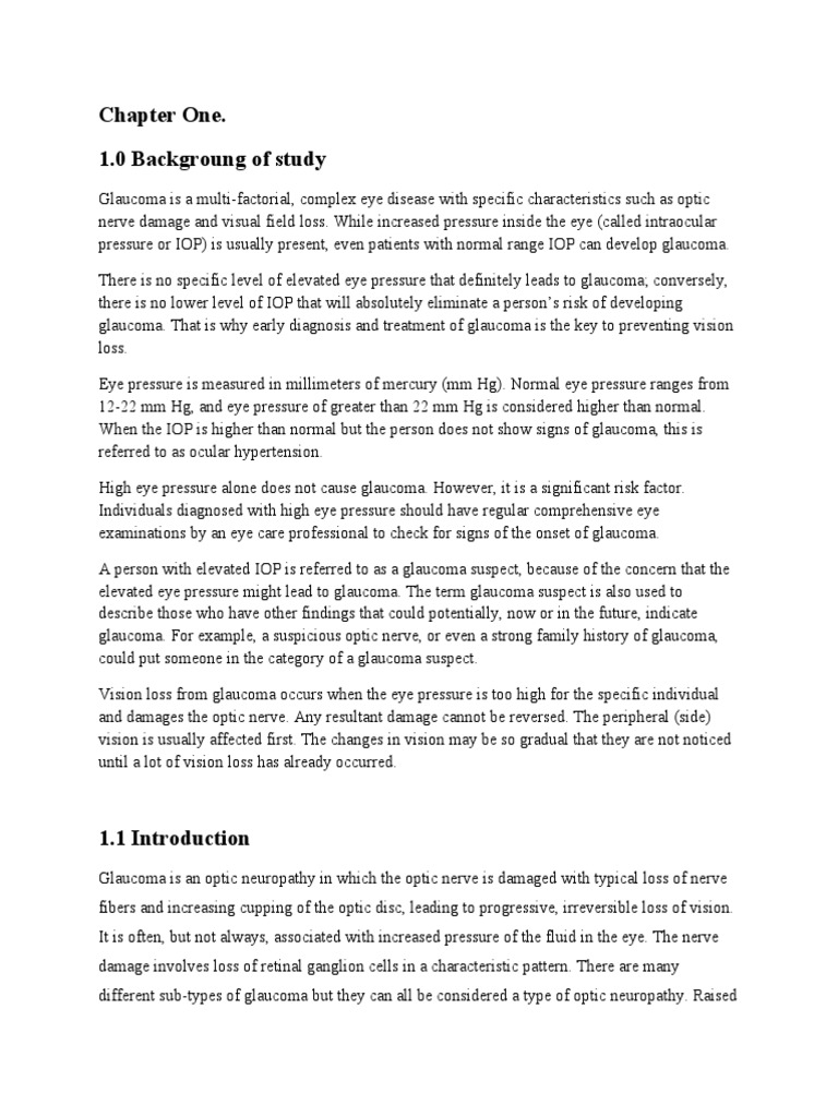Chapter One Mohamed - Sead | PDF | Glaucoma | Cornea