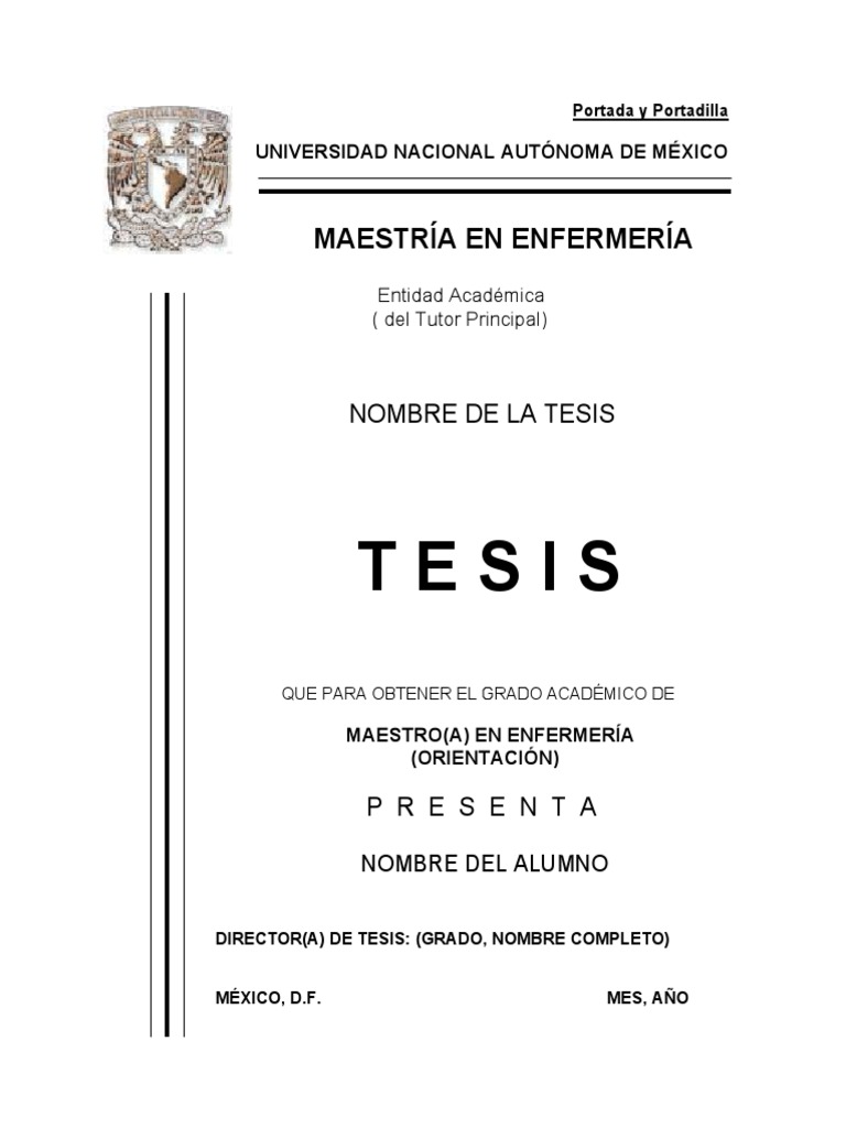 Portada de Tesis en Enfermería UNAM | PDF | Ciencia y matemáticas