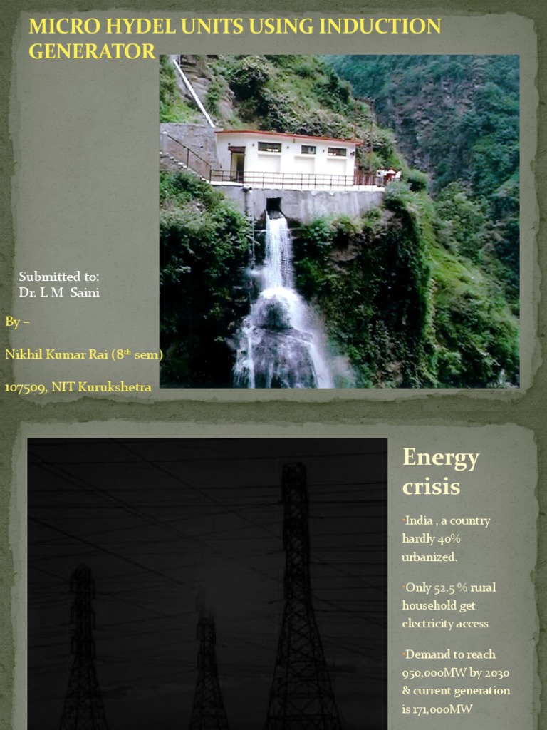 Micro Hydel Units Using Induction Generator | PDF | Capacitor | Ac Power