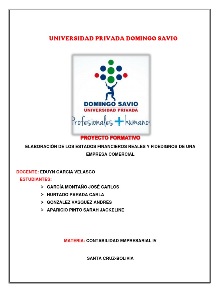 Proyecto Final Conta 4 Estados Financieros Contabilidad | PDF | Contabilidad | Valor neto