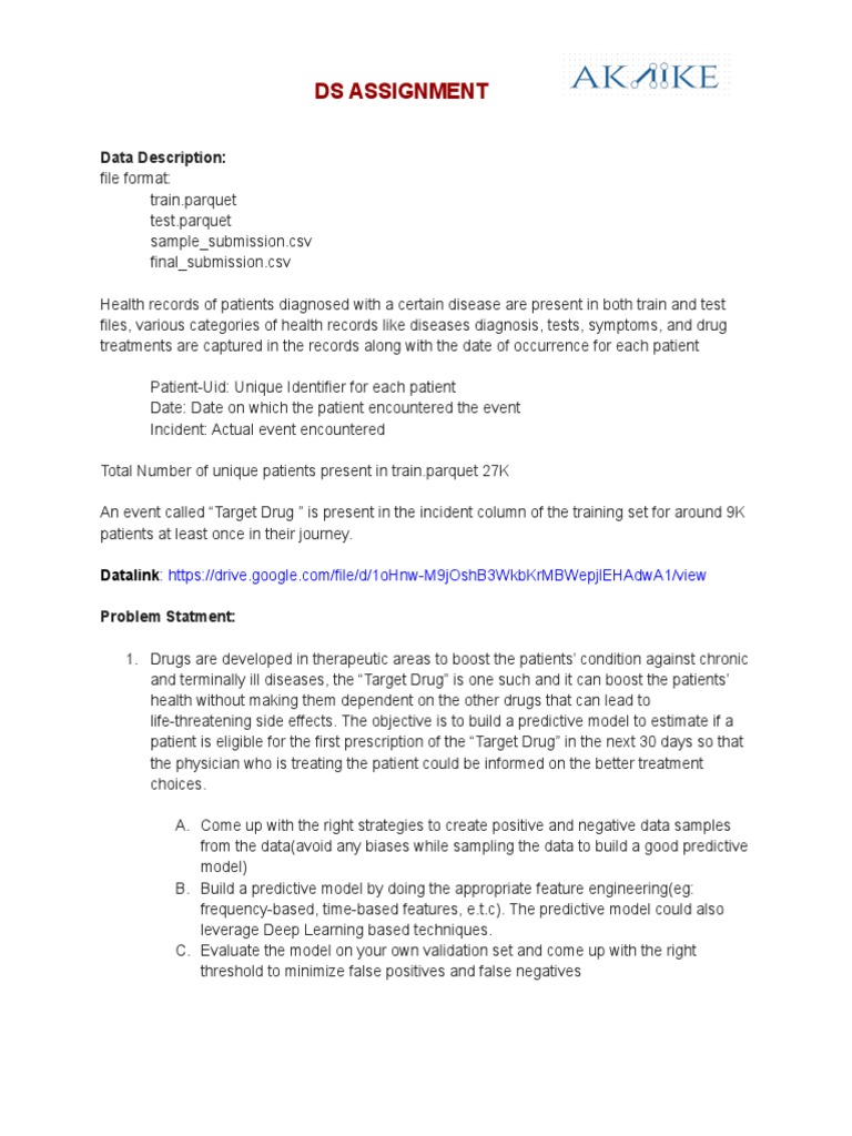 Akaike Technologies Structured Data Assignment | PDF | Medical Diagnosis | Cognition