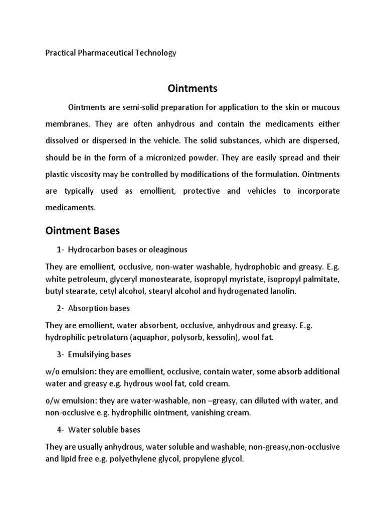 Ointment Lab | PDF | Topical Medication | Wax