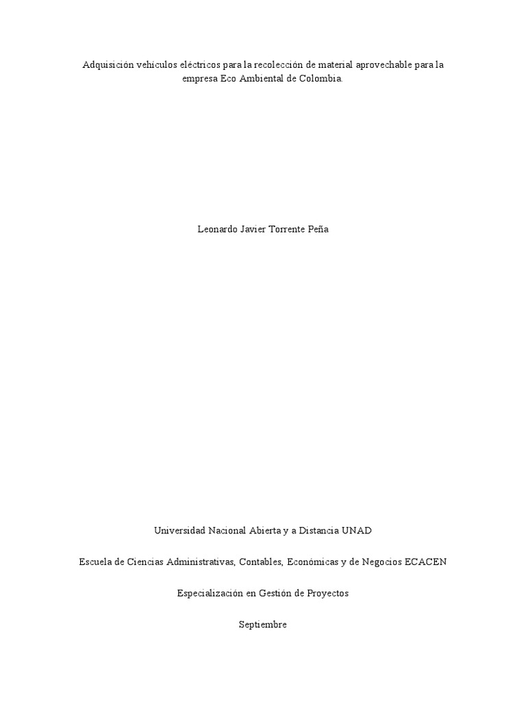Adquisición de Vehiculo - Leonardo Torrente | PDF | Residuos | Reciclaje
