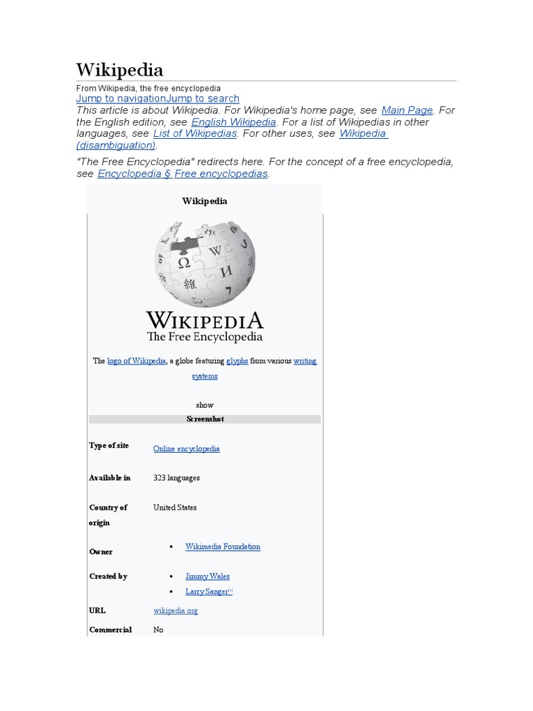 Wikipedia: Main Page English Wikipedia List of Wikipedias Wikipedia ...