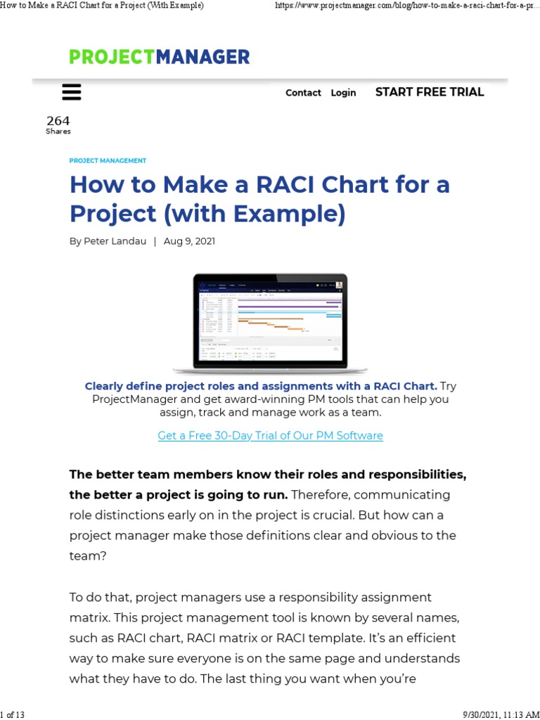 How To Make A RACI Chart For A Project (With Example) | PDF | Project ...