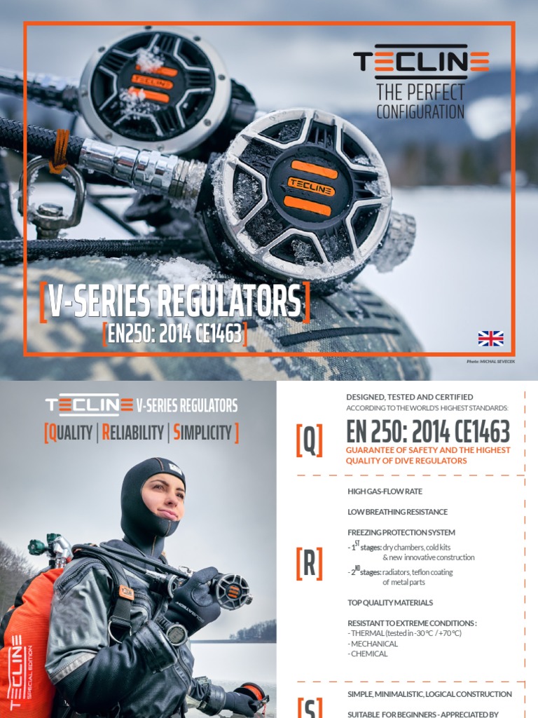 Tecline Regulator V1 - V2 - CATALOG | PDF | Gases | Underwater Diving