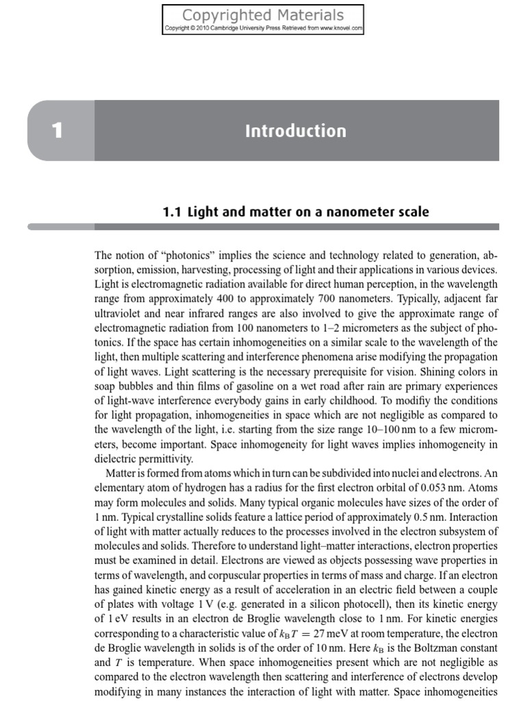 1.1 Light and Matter On A Nanometer Scale | Download Free PDF ...