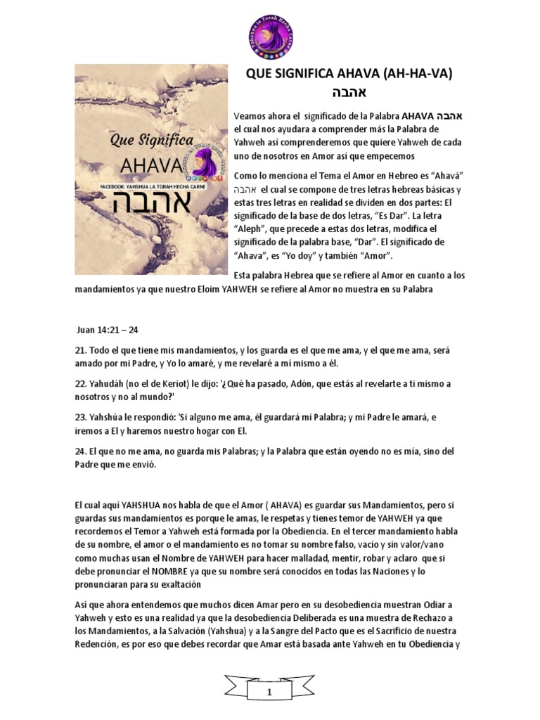 Que Significa Ahava Amor | PDF | Amor | Teología
